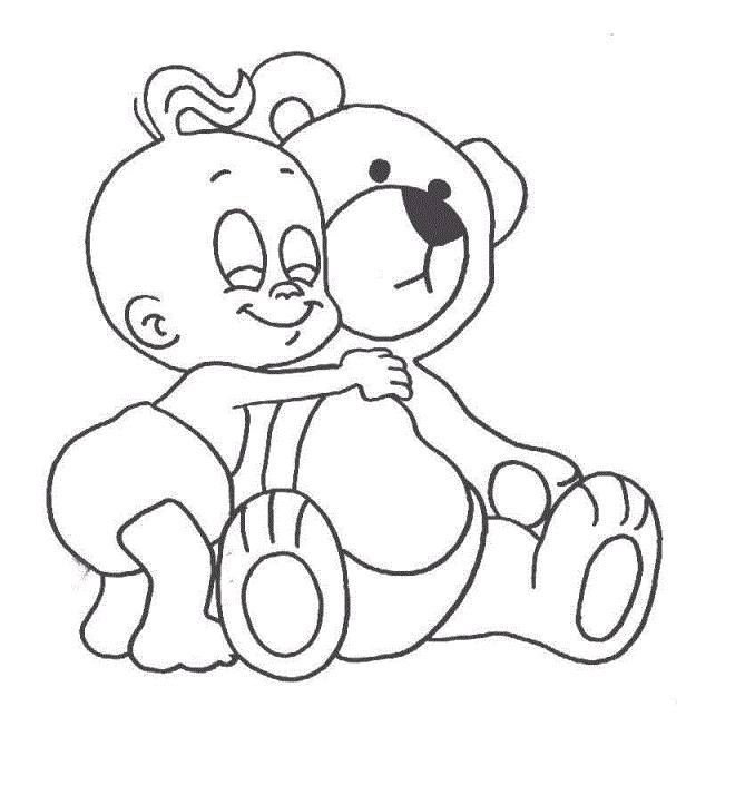 Coloriage Nounours Et Bébé Dessin Gratuit à Imprimer