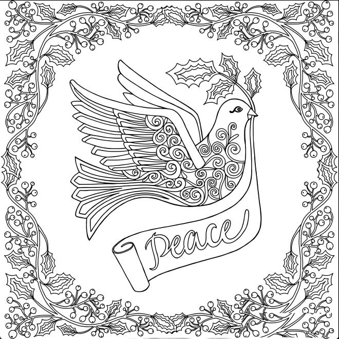 Coloriage Colombe symbole de la Paix dessin gratuit à imprimer