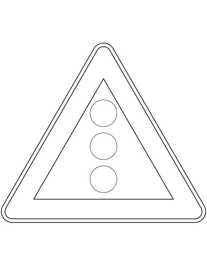 Coloriage Panneau Feux de circulation dessin gratuit à imprimer