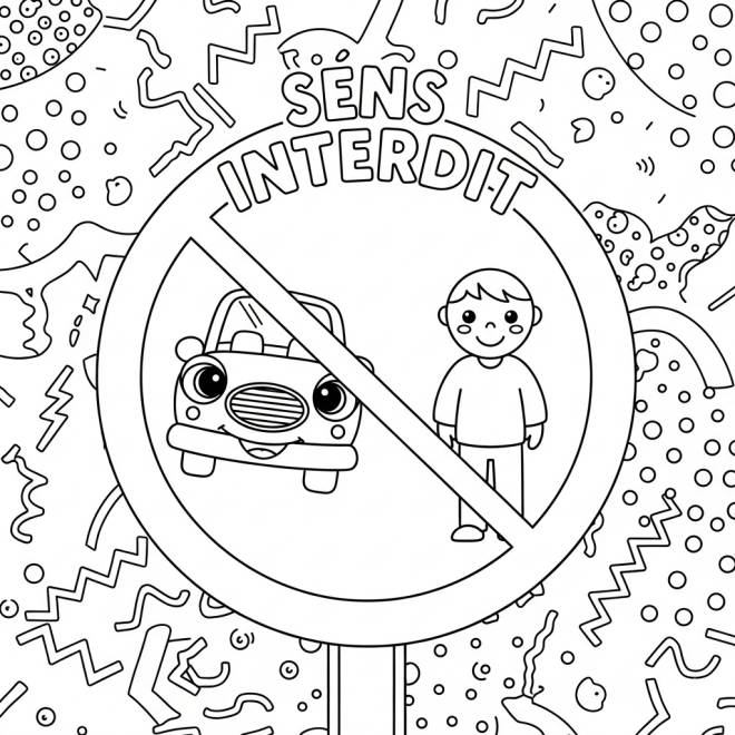 Coloriage sens interdit dessin gratuit à imprimer