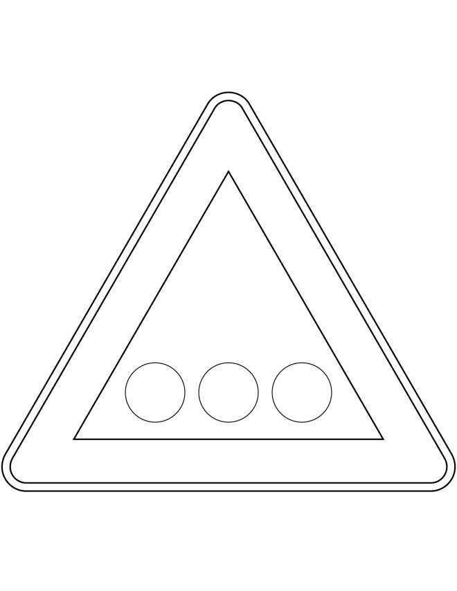 Coloriage Signalisation de Feux de circulation dessin gratuit à imprimer