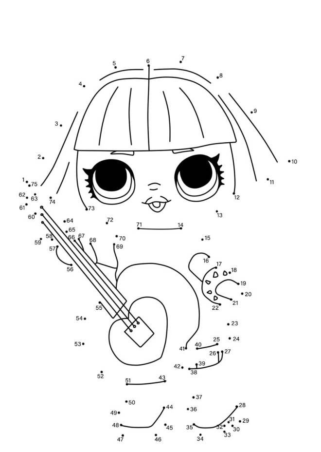 Coloriage Poupée Lol point à relier