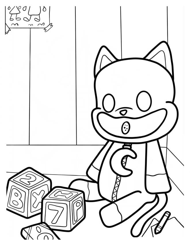 Coloriage Catnap assis dans un coin dessin gratuit à imprimer Coloriage Catnap assis dans un coin dessin gratuit à imprimer