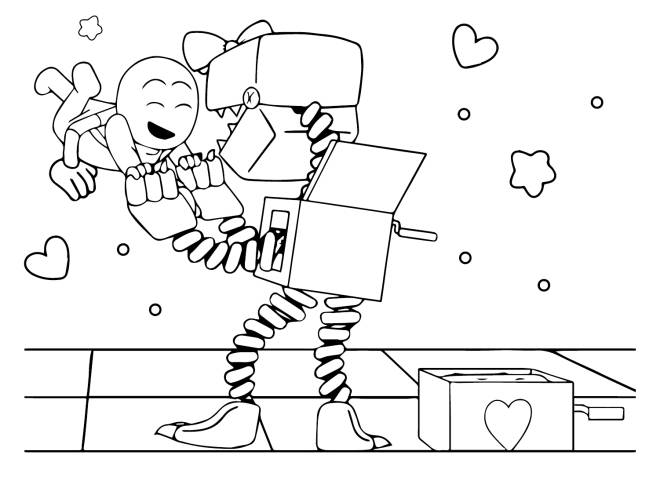 Coloriage Robot Boxy Boo dessin gratuit à imprimer