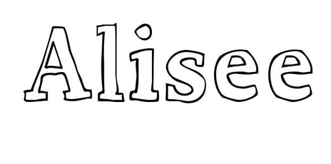 Coloriage Prénom Alisee dessin gratuit à imprimer