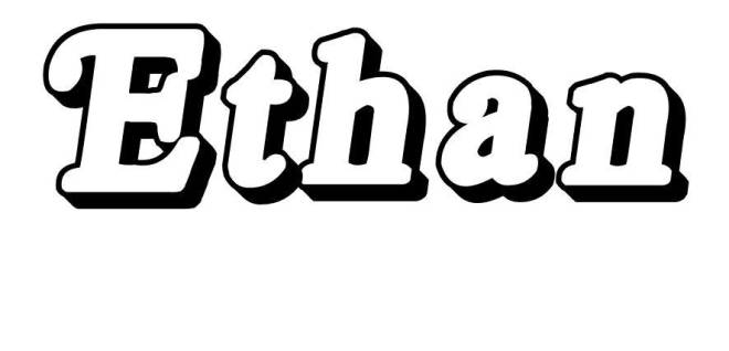Coloriage Prénom Ethan dessin gratuit à imprimer