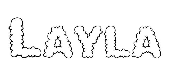 Coloriage Prénom Layla dessin gratuit à imprimer