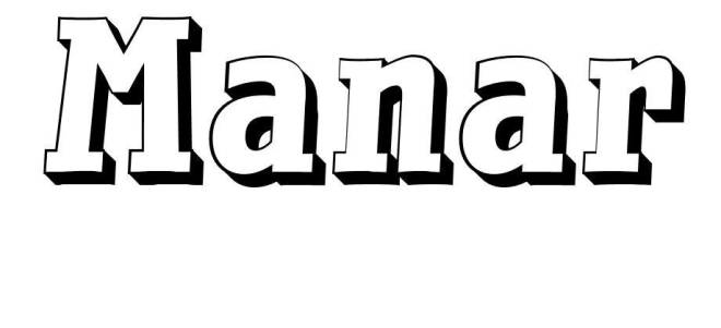 Coloriage Prénom Manar dessin gratuit à imprimer