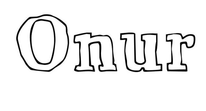 Coloriage Prénom Onur dessin gratuit à imprimer