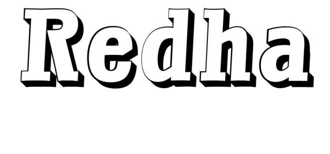 Coloriage Prénom Redha dessin gratuit à imprimer