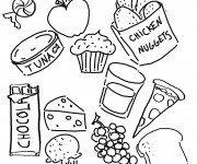 Coloriage Repas gratuit à imprimer
