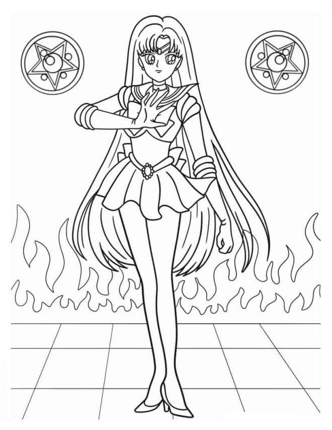 Coloriage Héroïne Sailor Mars Rei Hino Coloriage Héroïne Sailor Mars Rei Hino