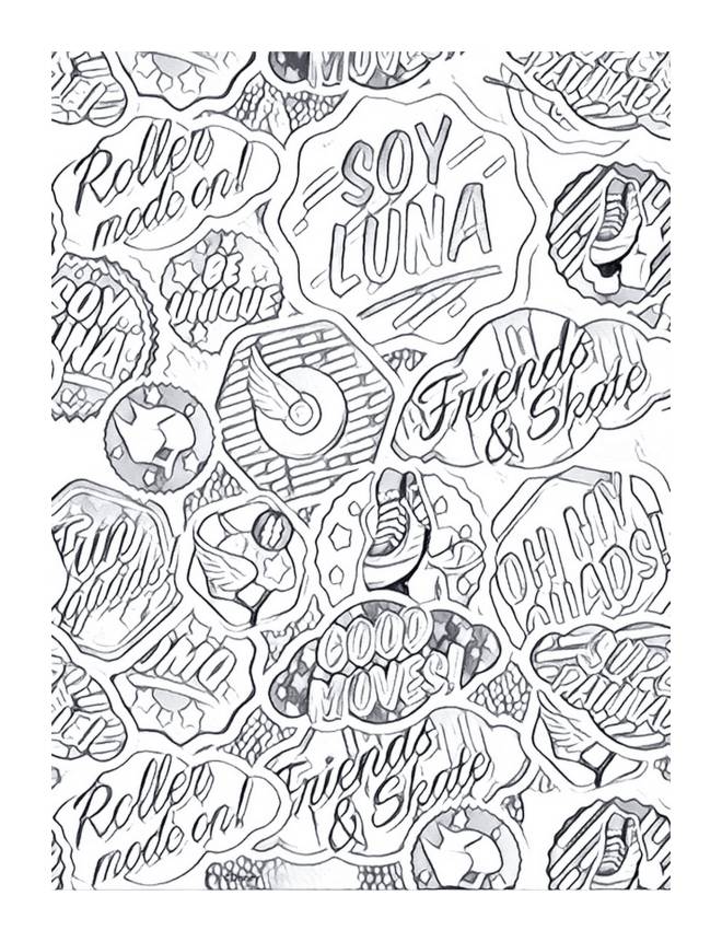 Coloriage Patin à roulettes Soy Luna dessin gratuit à imprimer