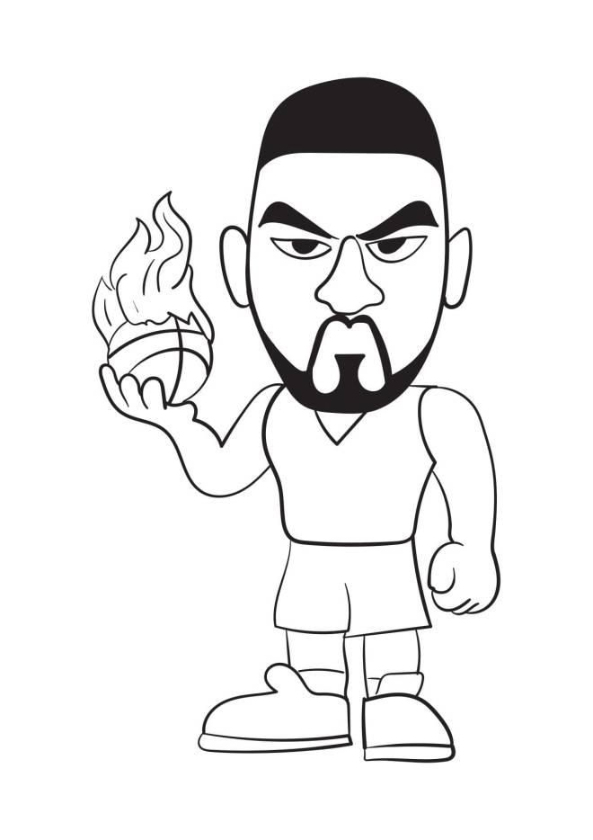 Coloriage Chibi LeBron James de Space Jam dessin gratuit à imprimer