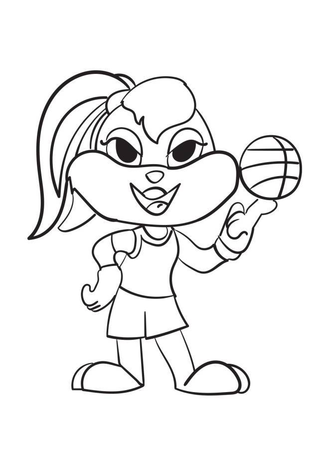 Coloriage Lola Bunny facile de Tune Squad dessin gratuit à imprimer