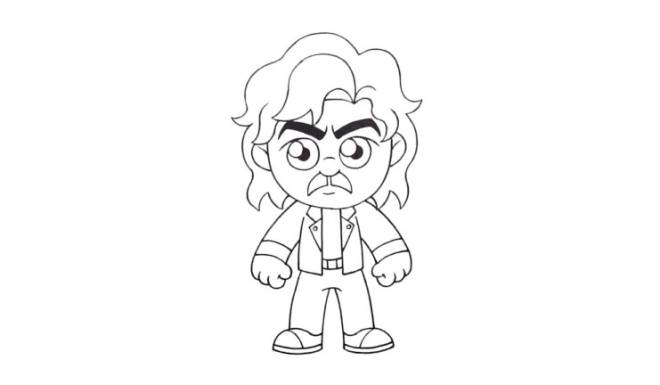 Coloriage Chibi Billy Stranger Things dessin gratuit à imprimer