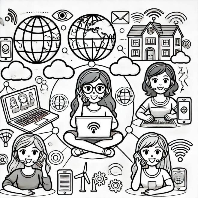 Coloriage L'internet et les outils de la technologie