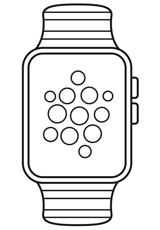 Coloriage Smart Watch Apple dessin gratuit à imprimer