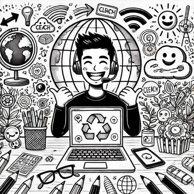 Coloriage Travailler sur l'internet dessin gratuit à imprimer