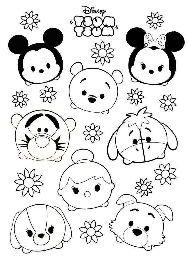 Coloriage Collection Tsum Tsum Imprimable Dessin Gratuit à Imprimer