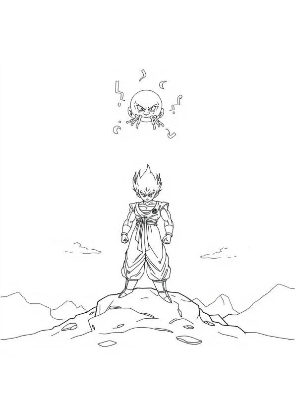 Coloriage Vegeta DBZ dessin gratuit à imprimer