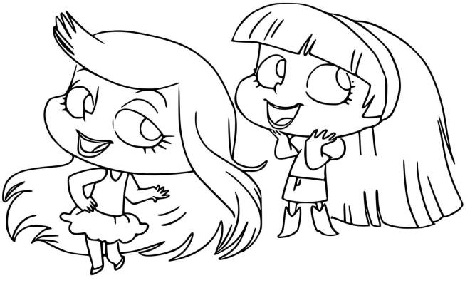 Coloriage Jade et Miranda d'Adele mortelle dessin gratuit à imprimer