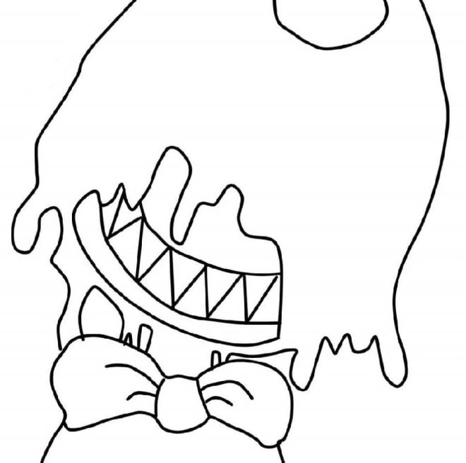 Coloriage Tête Bendy d’encre facile dessin gratuit à imprimer