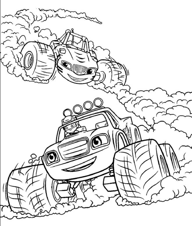 Coloriage Blaze est un monster course des camions Coloriage Blaze est un monster course des camions