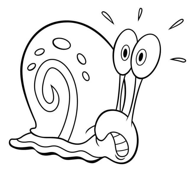 Coloriage L’escargot Gary l'ami de Bob l'éponge Coloriage L’escargot Gary l'ami de Bob l'éponge