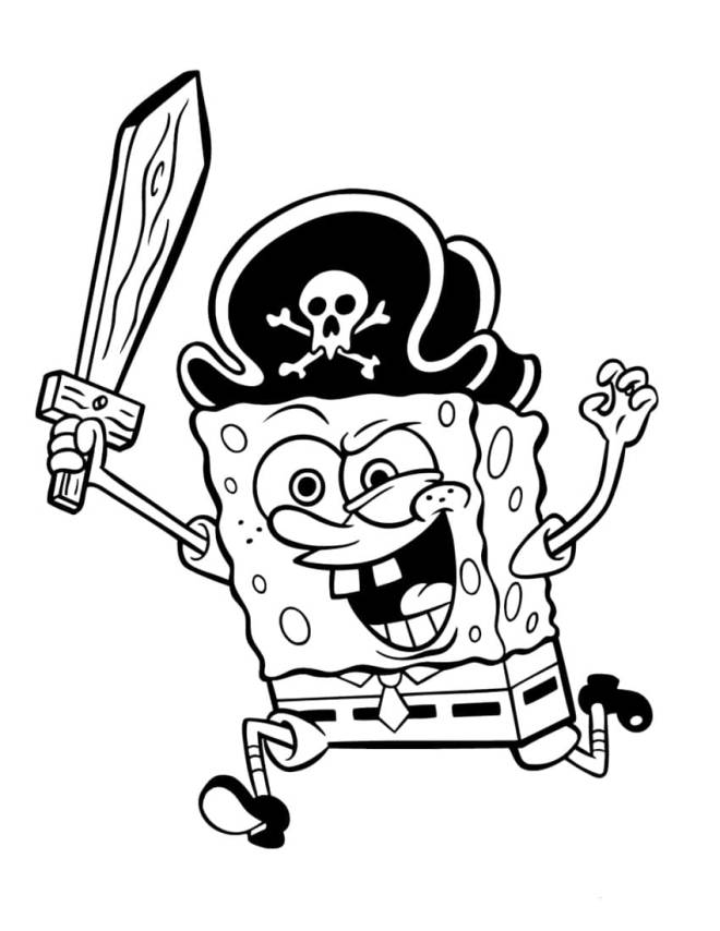 Coloriage Le pirate Bob l'éponge dessin gratuit à imprimer