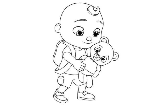 Coloriage Bébé Jay Jj Avec Son Jouet