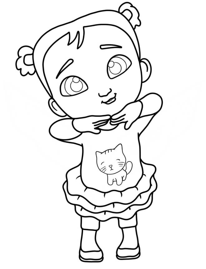 Coloriage Mignonne Céce Cocomelon Dessin Gratuit à Imprimer