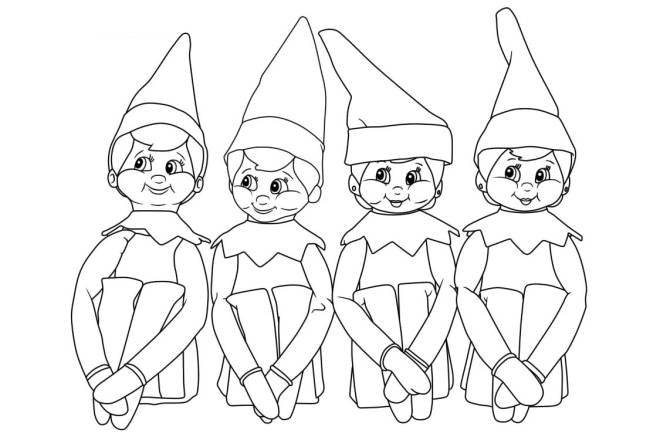 Coloriage Les lutins de Noel dessin gratuit à imprimer