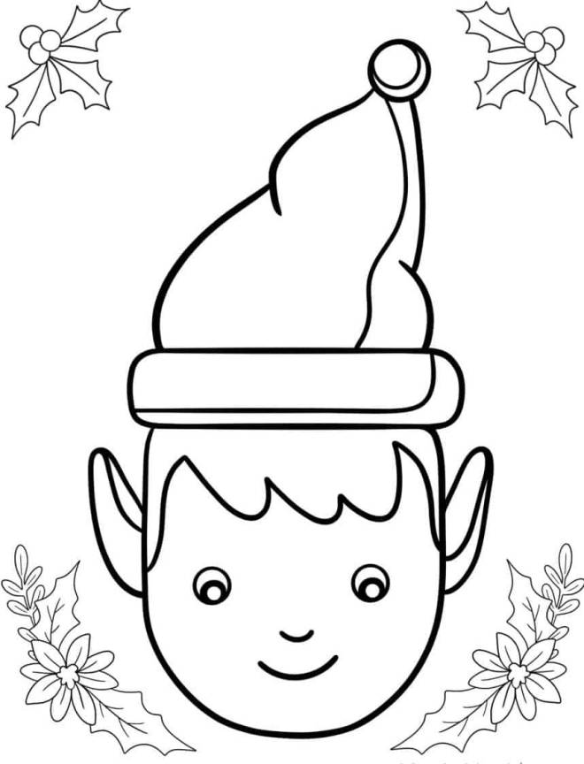 Coloriage Visage d'elfe facile dessin gratuit à imprimer