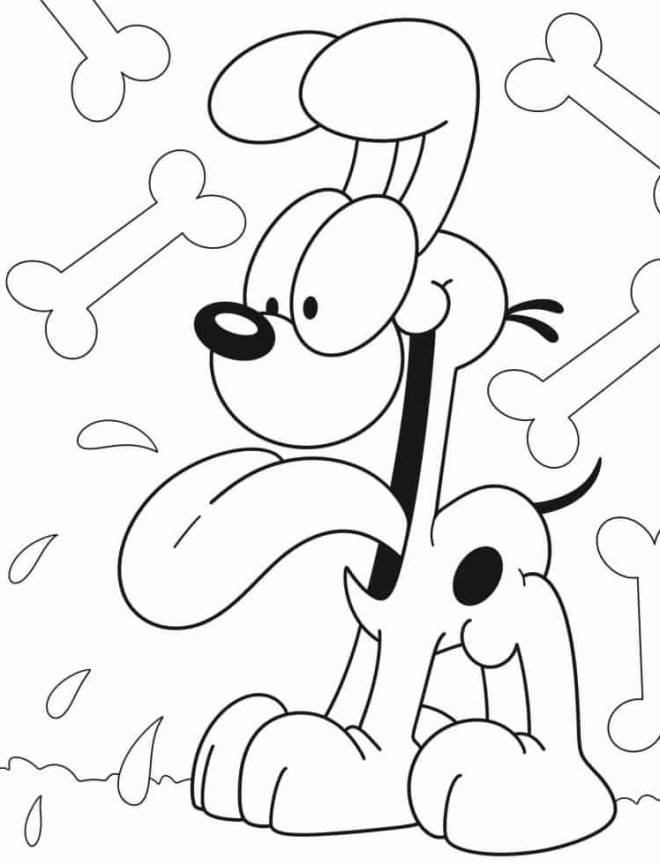 Coloriage Odie veut son os dessin gratuit à imprimer