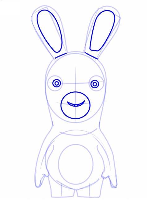 Coloriage Apprendre à dessiner un lapin crétin