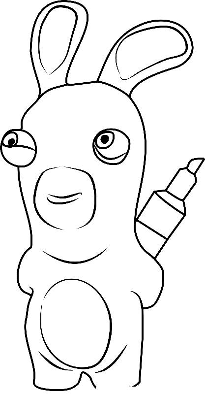 Coloriage Dessin de lapin crétin dessin gratuit à imprimer