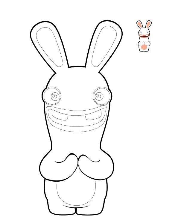 Coloriage Image de lapin crétin dessin gratuit à imprimer