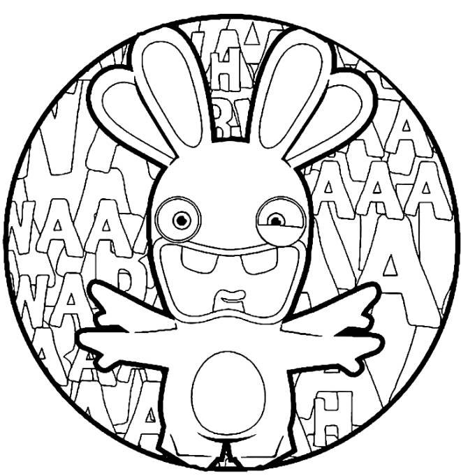 Coloriage Lapin crétin à dessiner dessin gratuit à imprimer