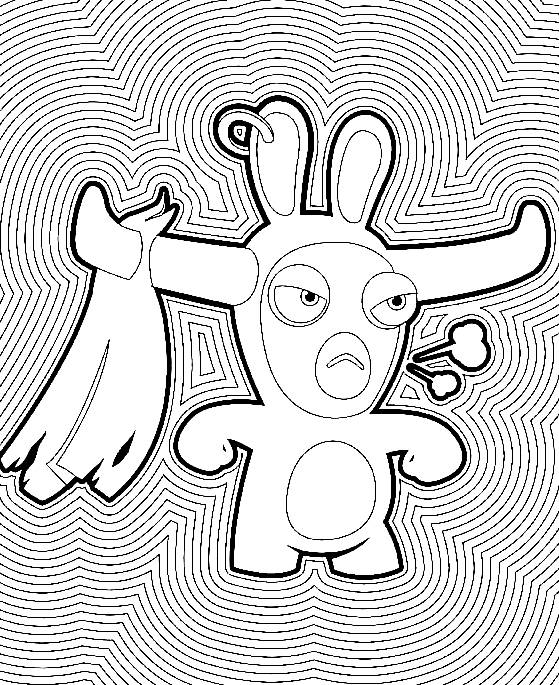 Coloriage Lapin crétin à télécharger