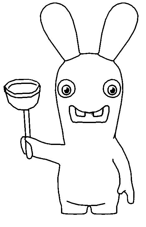 Coloriage Lapin crétin pour enfants dessin gratuit à imprimer