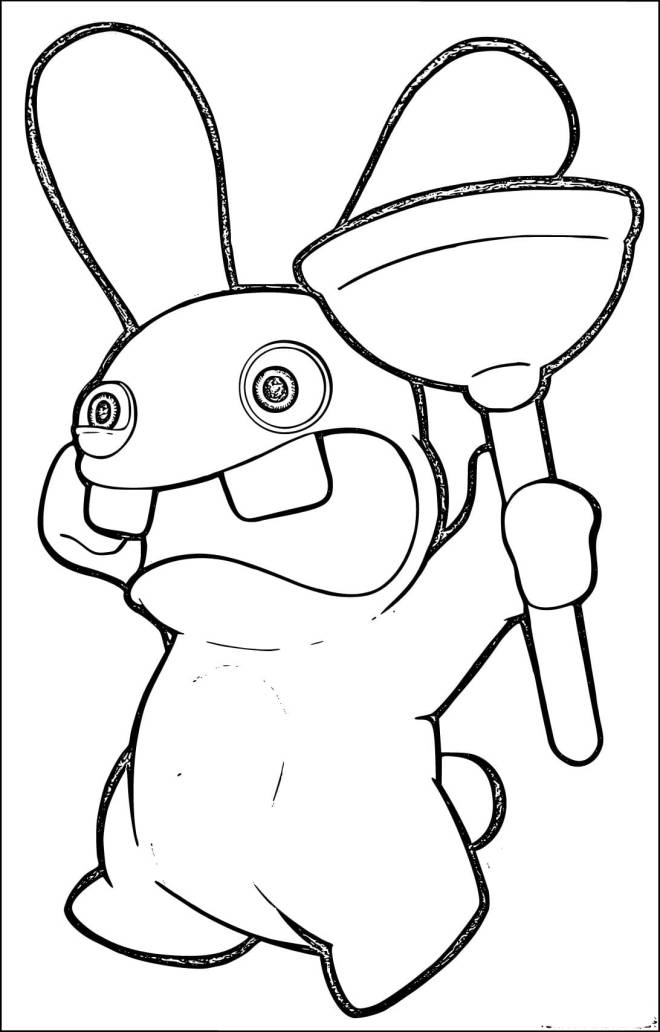 Coloriage Lapin crétin rigolo dessin gratuit à imprimer