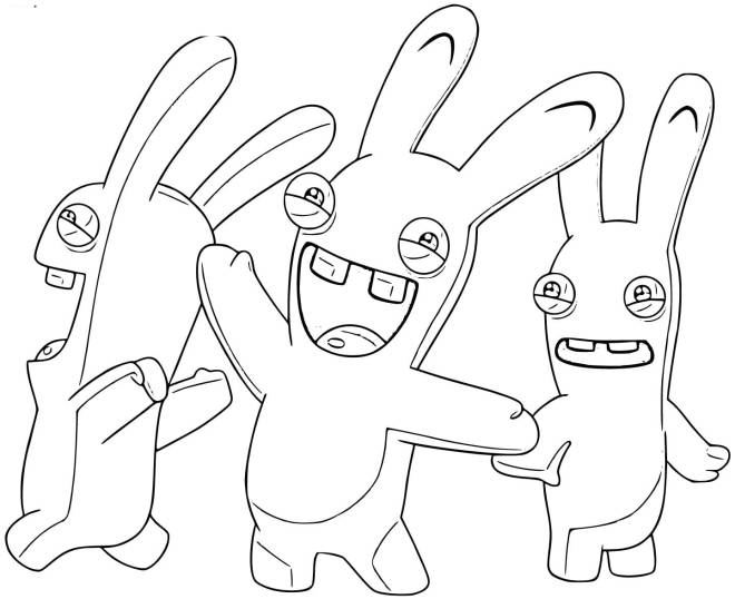 Coloriage Les Lapins Crétins gratuit à imprimer
