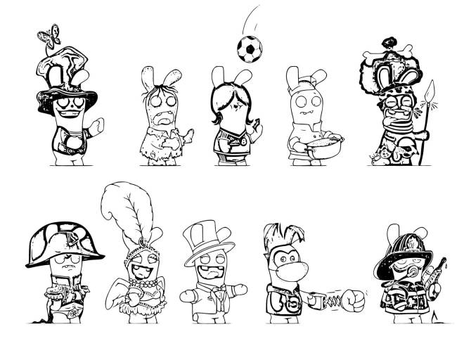 Coloriage Les Lapins Crétins gratuit à imprimer