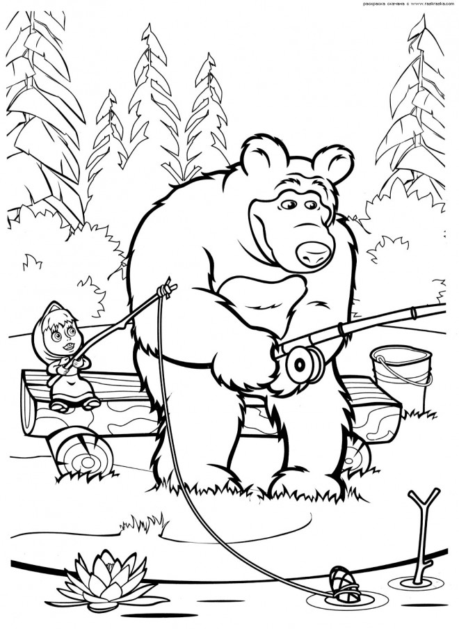 Coloriage Masha et Michka 34 dessin gratuit à imprimer