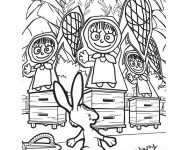 Coloriage Masha et Michka gratuit à imprimer