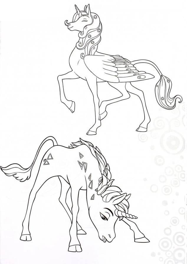Coloriage Deux Licornes Merveilleuse De Mia Et Moi