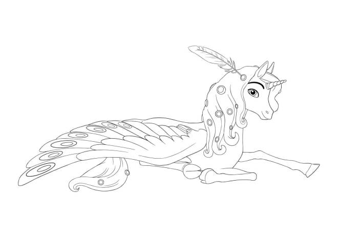 Coloriage Licorne Assise De Mia Et Moi Dessin Gratuit à Imprimer