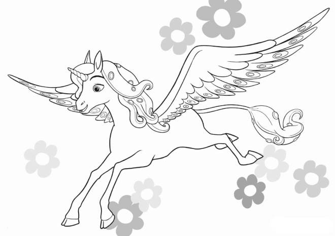 Coloriage Licorne Oncho En Volant De Mia Et Moi Dessin Gratuit à Imprimer