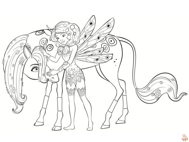 Coloriage Mia Caresse Sa Licorne Onchoa Dessin Gratuit à Imprimer